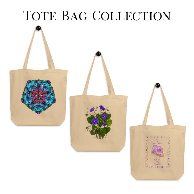 Tote bag collection | Featuring Tora’s art – Tora's Mystical Emporium